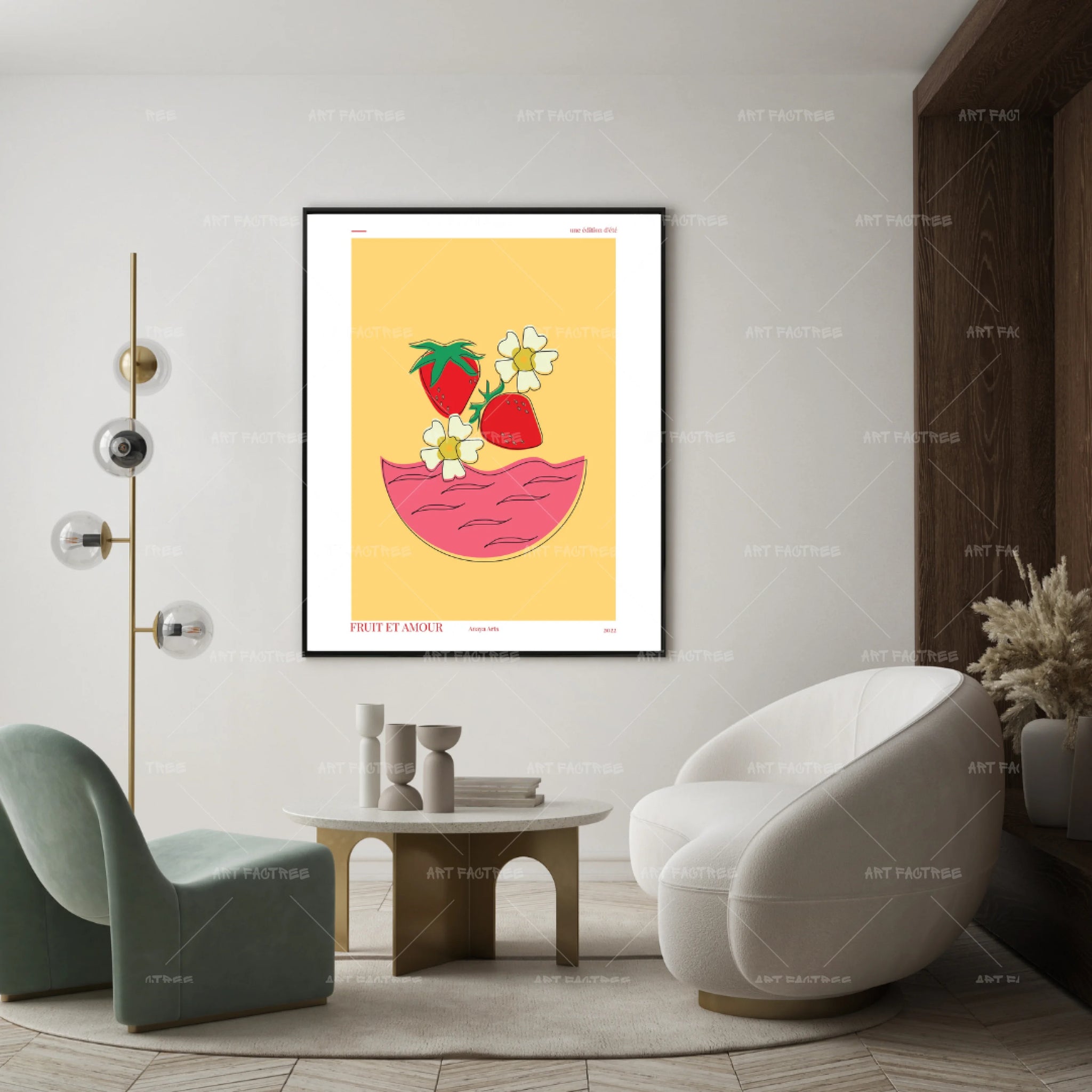 Anaya Arts Strawberries | Print and Canvas Wall Art For Home and Office