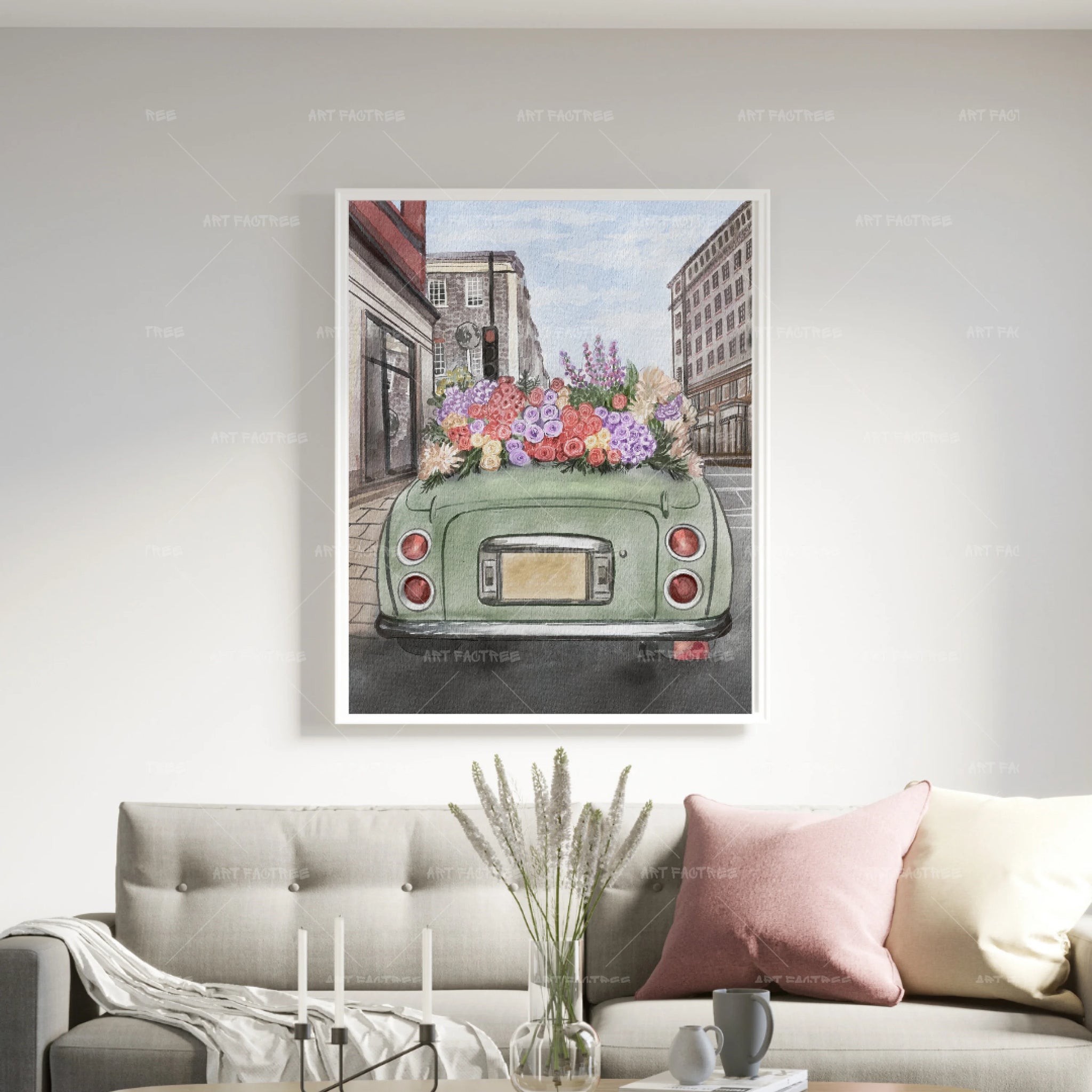 Anaya Arts Flower Car | Print and Canvas Wall Art For Home and Office