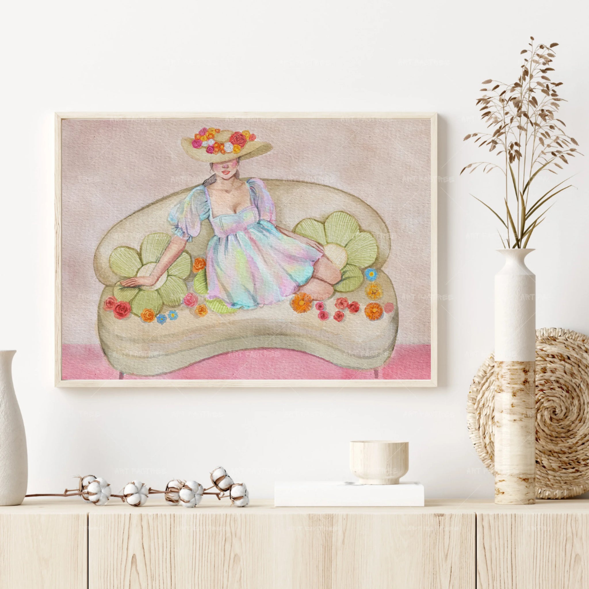 Anaya Arts Flower Couch | Print and Canvas Wall Art For Home and Office