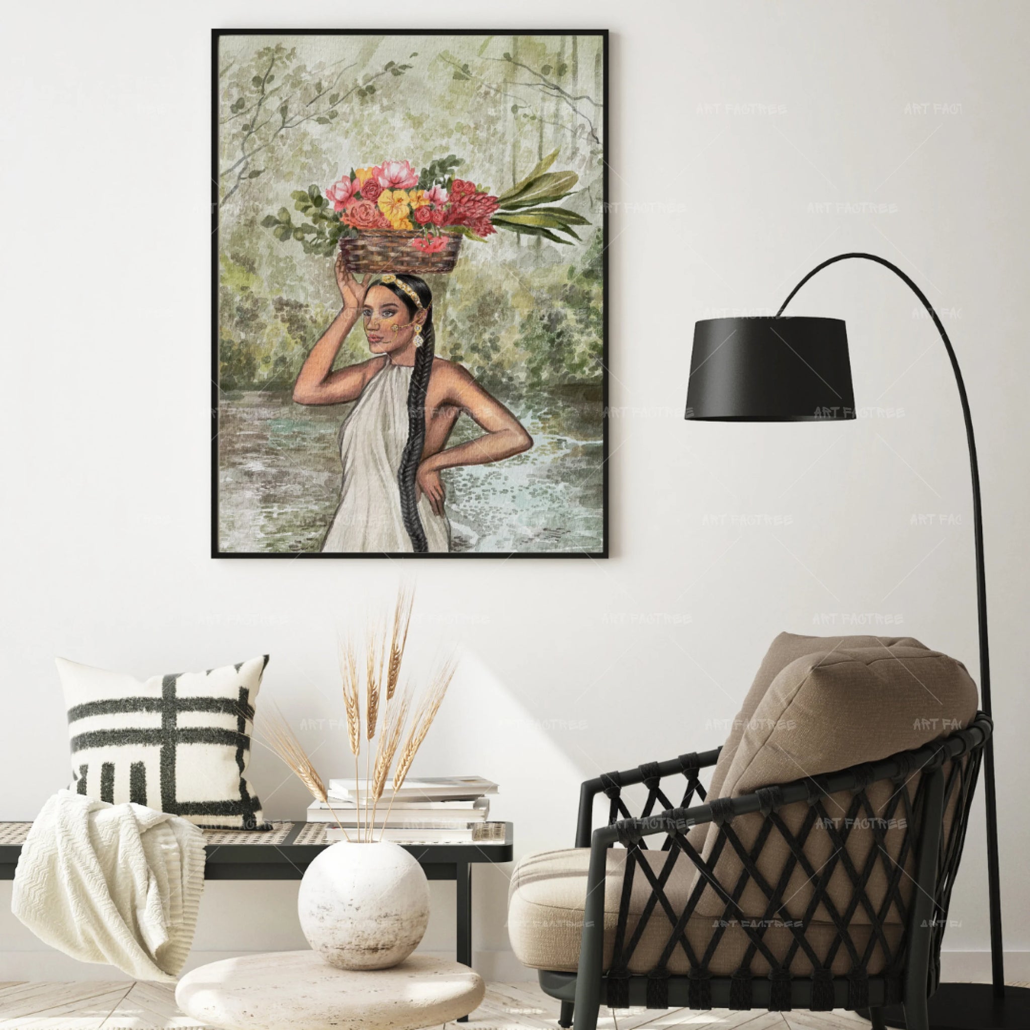 Anaya Arts Flower Basket | Print and Canvas Wall Art For Home and Office