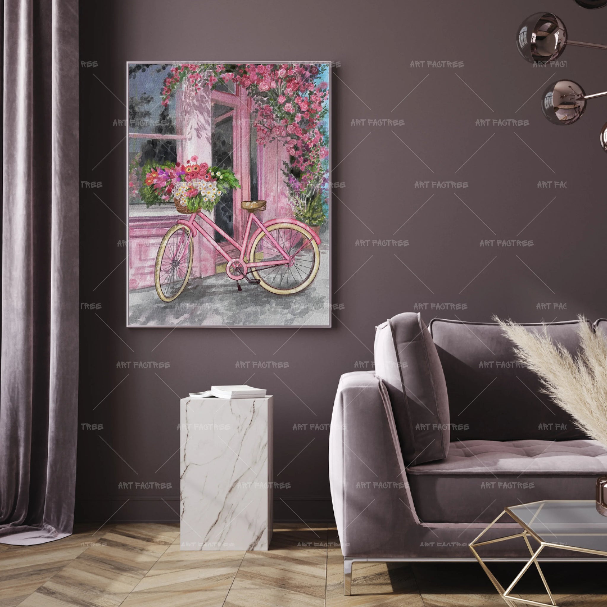 Anaya Arts Flower Bicycle | Print and Canvas Wall Art For Home and Office
